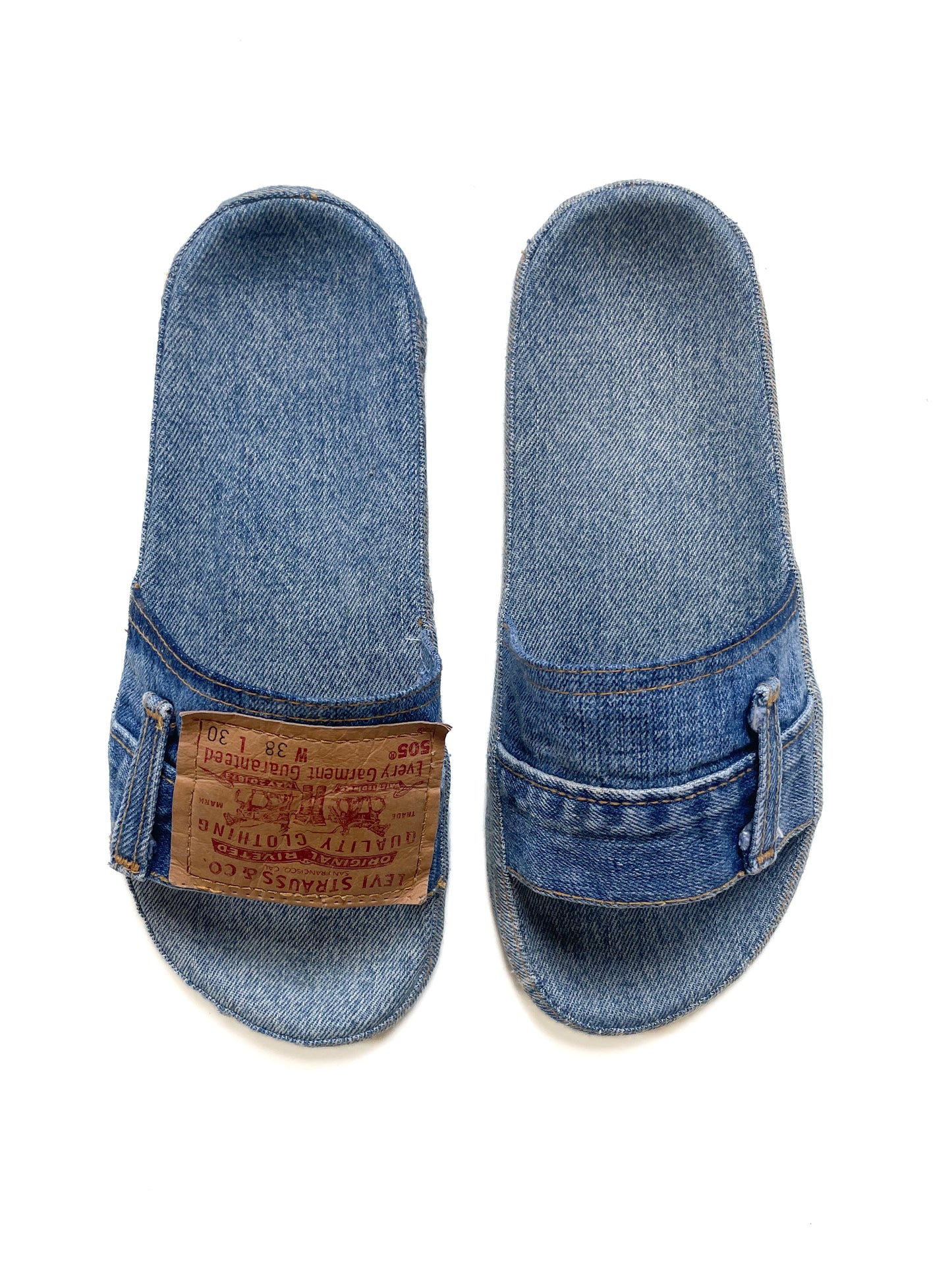 Upcycled Denim Slides